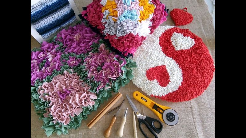 Rag rug making, hooking and speed shuttles, punch needle