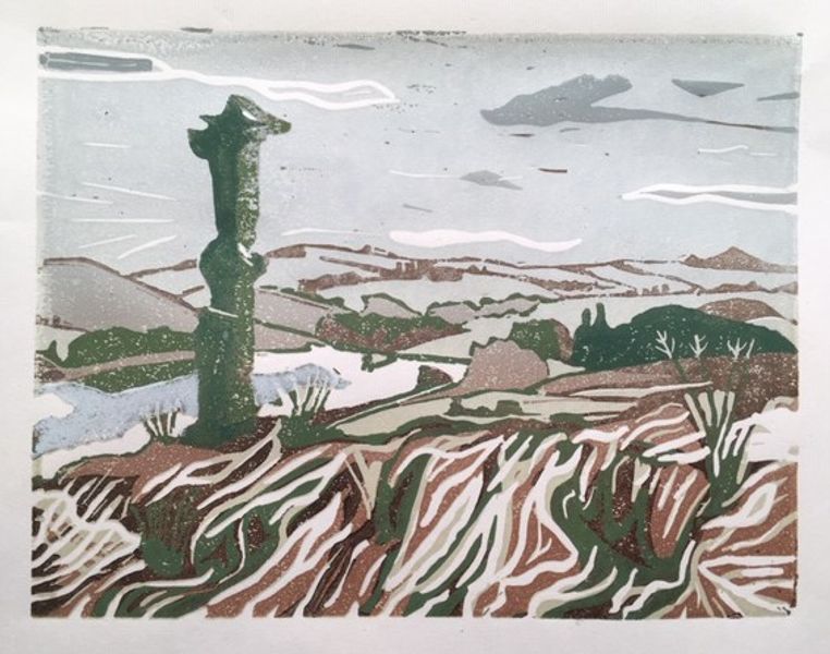 Lino printing landscapes