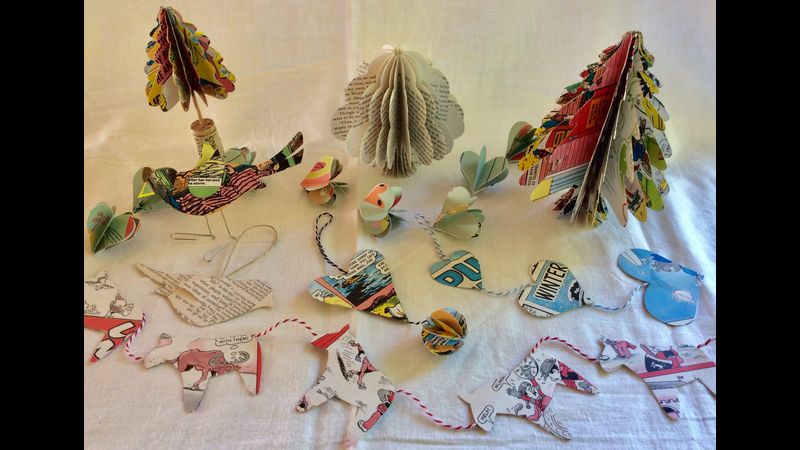 Create Paper Christmas Decorations at The Slipper Studio in Derbyshire